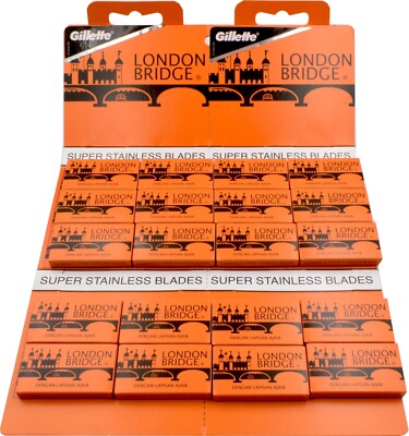100 Gillette London Bridge DE double edge razor blades | eBay