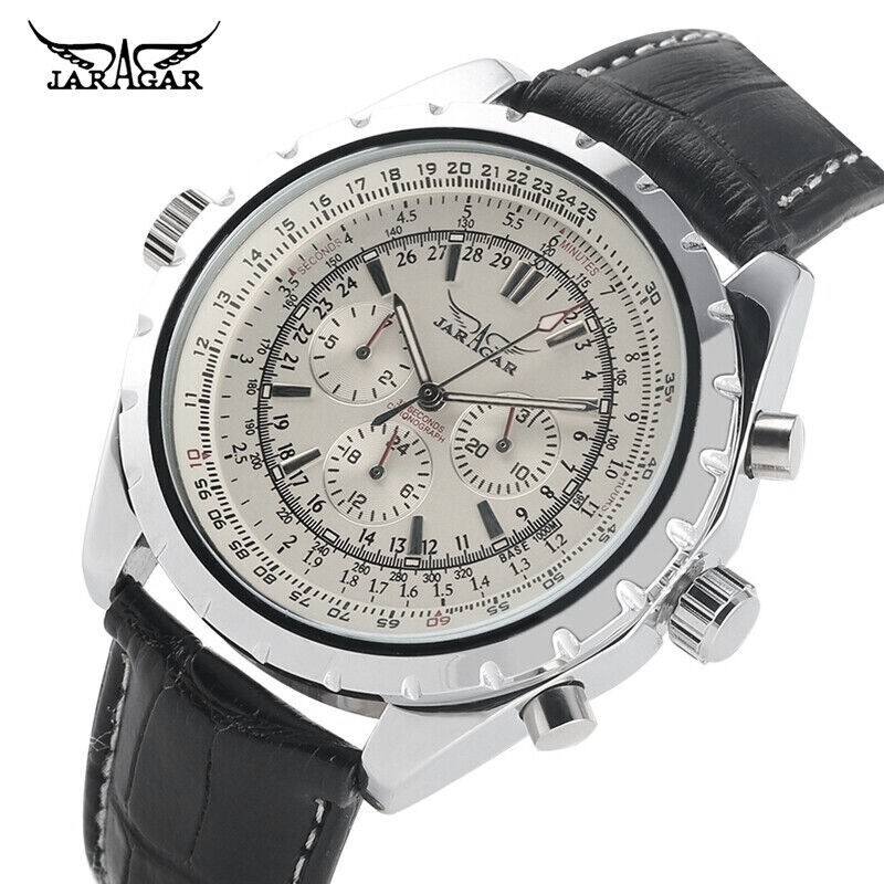 JARAGAR Automatic Watch Mens Analogue Classic Luxury Skeleton Dial ...