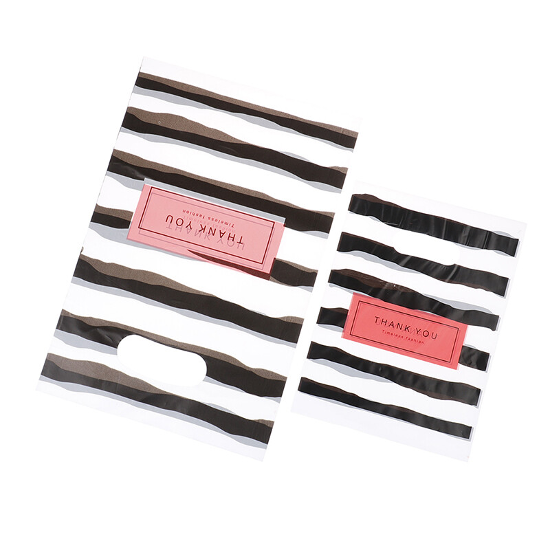 50pcs New Design Black&white Striped Packaging Bags for Gift Small ...