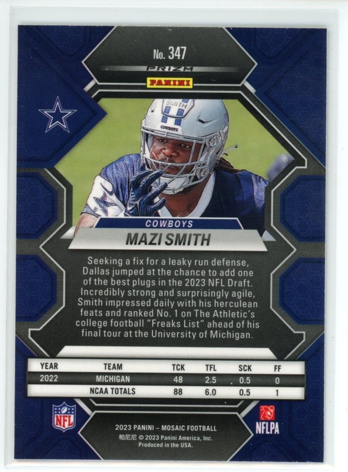 2023 Panini Mosaic Green #347 Mazi Smith RC | eBay