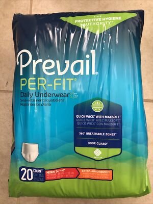 Prevail Per-Fit Disposable Underwear Size Medium 34- 46” 20 Ct | eBay
