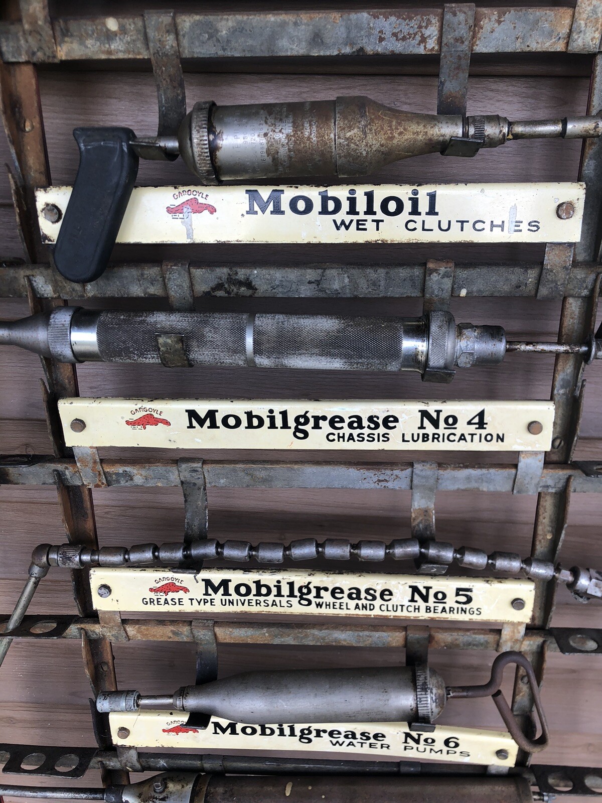 Antique 1930s Mobil Gargoyle Advertising Grease Service Rack Oil ...