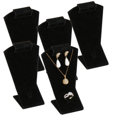 5pc Jewelry Combination Display Black Velvet Ring, Earring Mini Jewelry ...