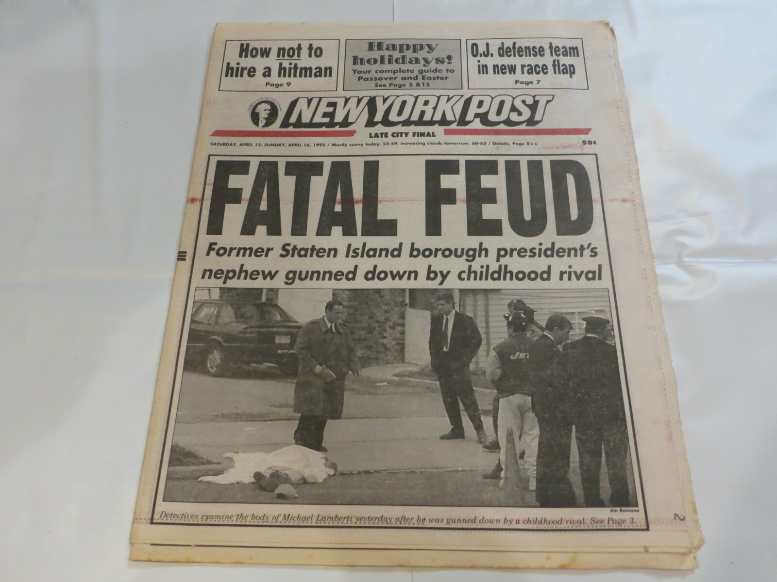 New York Post April 15 1995 Fatal Feud Staten Island gunned down ...