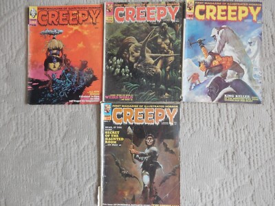 Creepy 4 ISSUE LOT #31,36,37,38 Warren Magazine Publishing BODE COVER ...