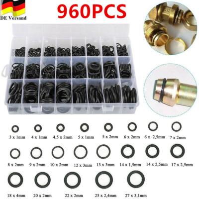 960tlg O Ring Dichtringe Sortiment NBR Gummi Oring Dichtung ...