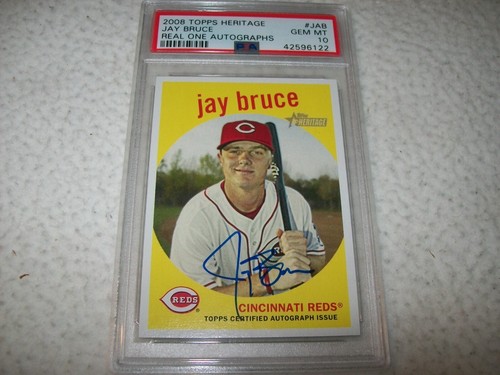 2008 TOPPS HERITAGE RC JAY BRUCE AUTOGRAPH AUTO CINCINNATI REDS PSA 10 ...