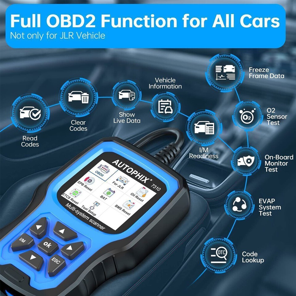 for Land Rover Jaguar All System OBD2 Scanner Auto Diagnostic Tool TPMS ...