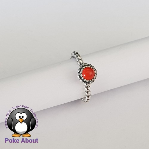 Pandora Birthday Blooms July Birthstone Silver Ring Carnelian 190854CAR ...