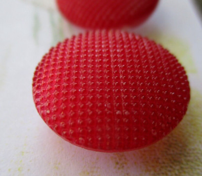 Set of 4~Vintage 3/4" Red Painted Dimple Dot Glass Buttons ~new/old ...