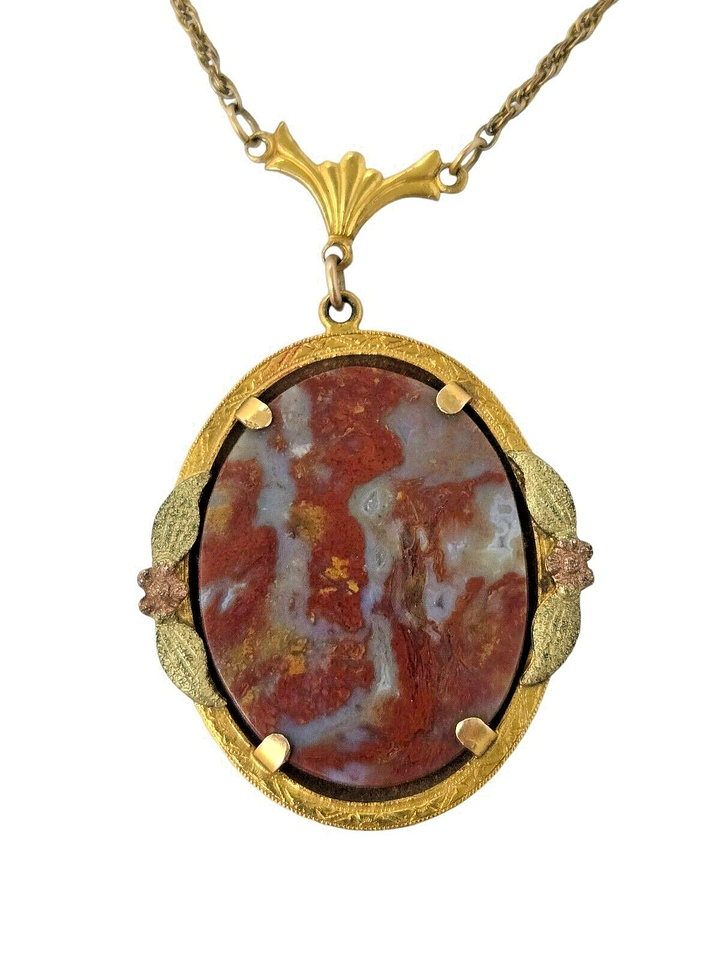 Conley Co 1/20 10k GF Necklace w/ Stone Cabochon | eBay