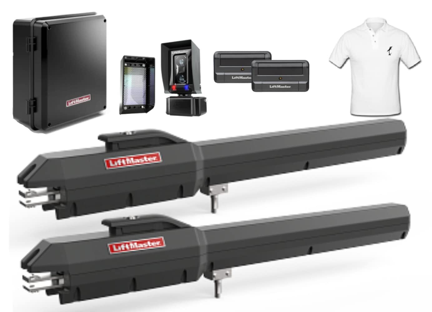 Liftmaster LA500PKGUL Dual Swing Gate Opener Kit - Includes Extra LA500 ...