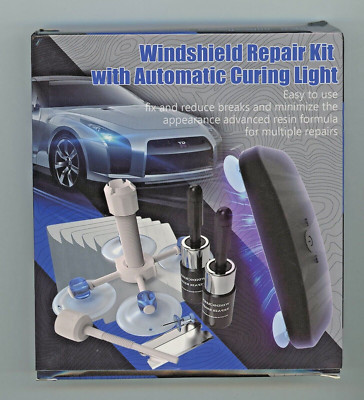 Windshield Repair Kit with Automatic Curing Light Multiple Repairs ...