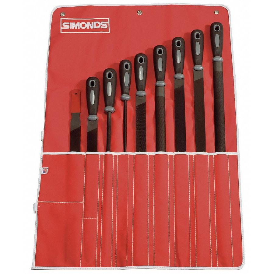 78761810 Simonds File Set, 10" Bastard Round and Half Round, 9 Pcs ...