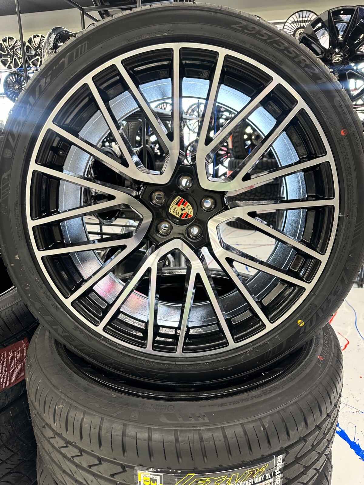 4 21" WHEELS/TIRES FIT PORSCHE 112MM TURBO STYLE BLACK 5X112 CAYENNE ...