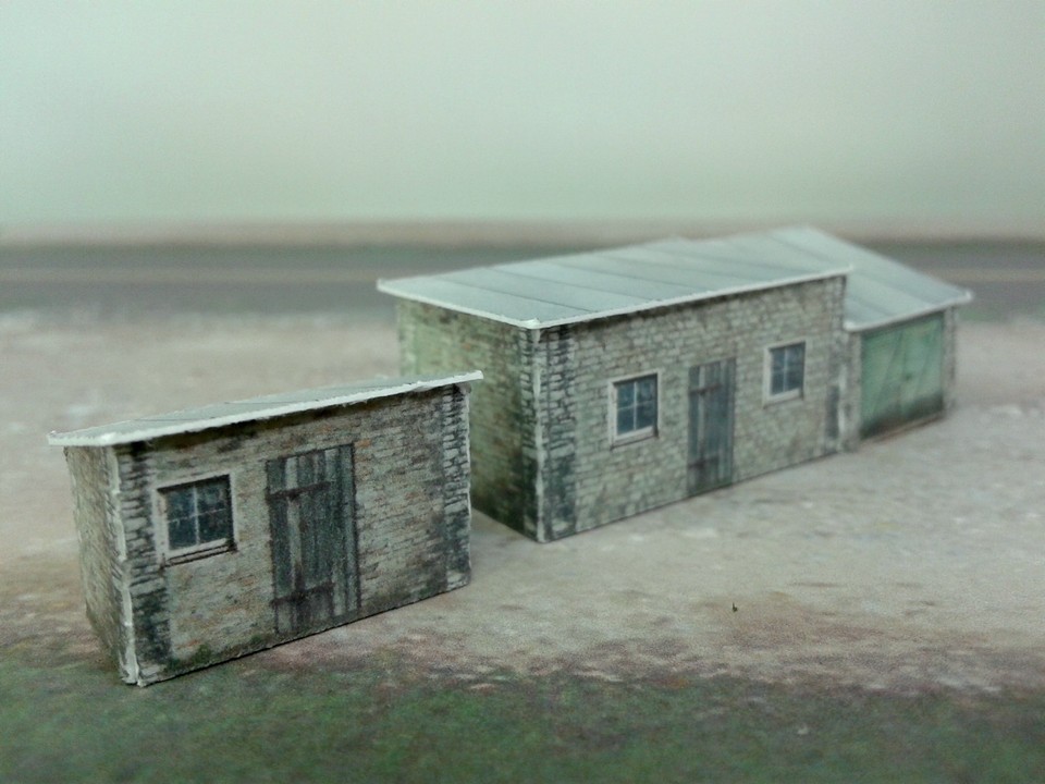 Z Scale Buildings - (8) Trackside Sheds Cardstock kit set TS1 | eBay