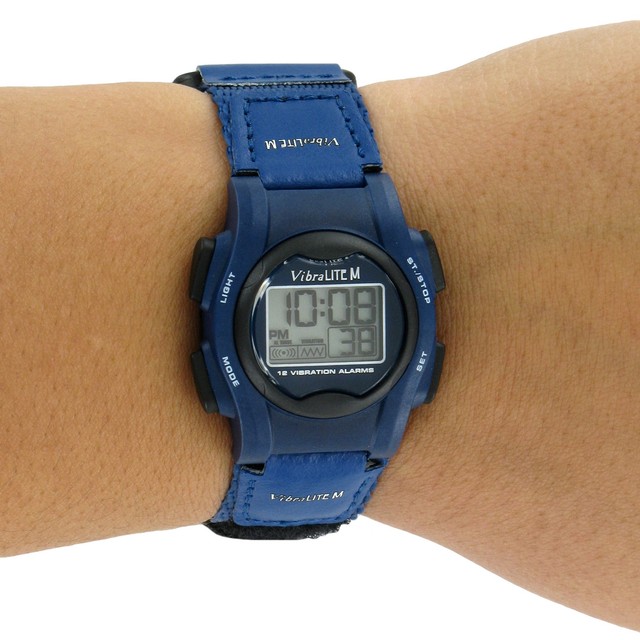 VibraLITE Mini 12-Alarm Vibrating Watch Navy Blue Incontinence Aids ...