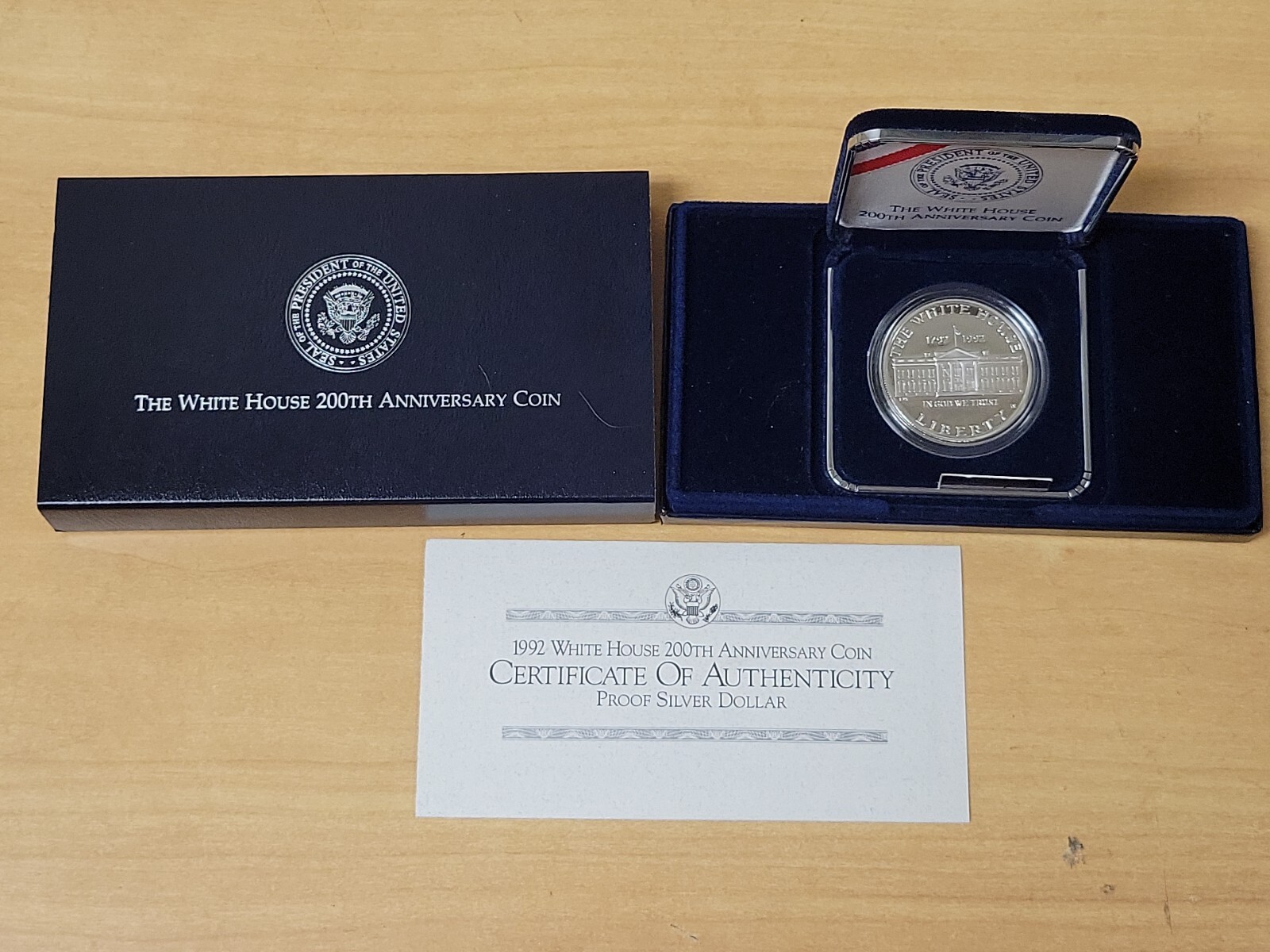1992 "W" Commemorative WHITE HOUSE 200th Silver PROOF Dollar $1 Coin ...