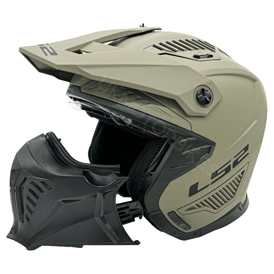 LS2 OF606 DRIFTER DEVOR MODULAR OPEN FACE MOTORCYCLE HELMET + FREE DARK ...