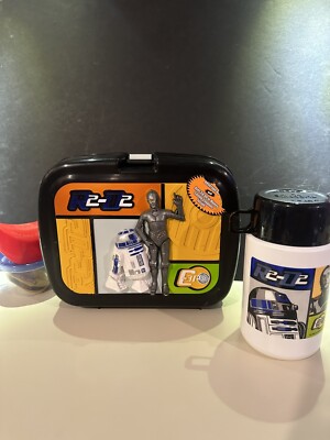 Vtg Y2K R2-D2 and C3PO Star Wars 3D Plastic Lunch Box and Thermos Never ...