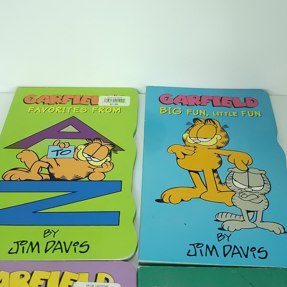 Lot Of 4 Complete Set Garfield Board Book Funny Faces Pooky Odie Nermil ...