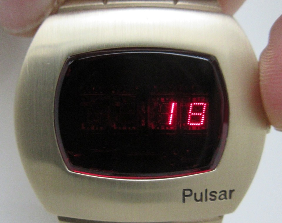 Men's Gold-filled 1973 Pulsar P2 astronaut digital Time computer QUARTZ ...