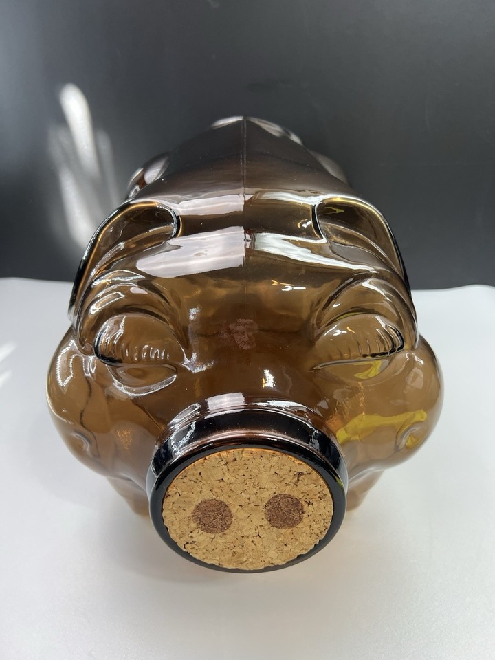 Libbey Brown Glass "This Little Pig Went To Market" 5 Gallon Piggy Bank ...