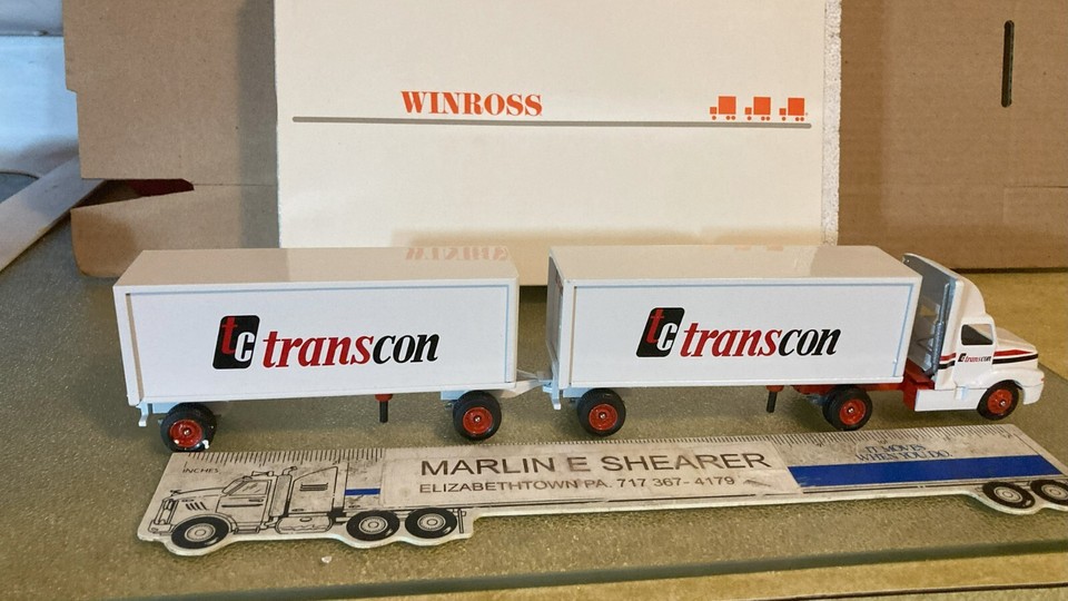 TRANSCON TRUCKING IH TRACTOR & DOUBLES TRAILERS WINROSS TRUCK | eBay