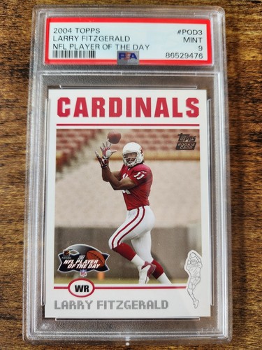 2004 Topps Larry Fitzgerald NFL Player of the Day Rookie RC PSA 9 Mint ...