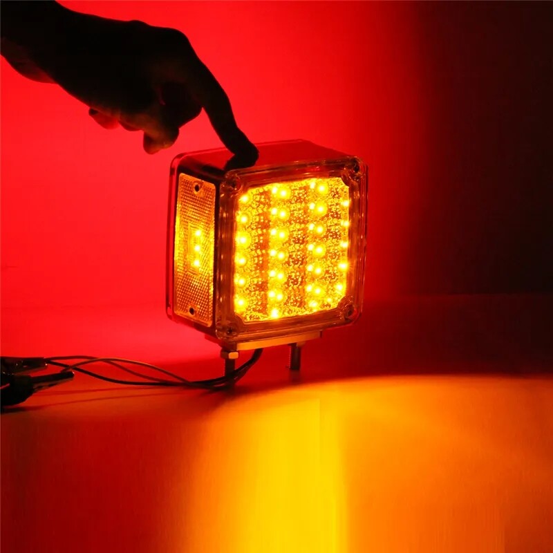 39LED Double Face Stud Mount Cab Fender Turn Signal Light For Kenworth ...