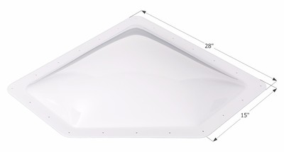 RV Skylight 4" Bubble Type Angle 12"x 24", 15" x 28" Flange, White | eBay