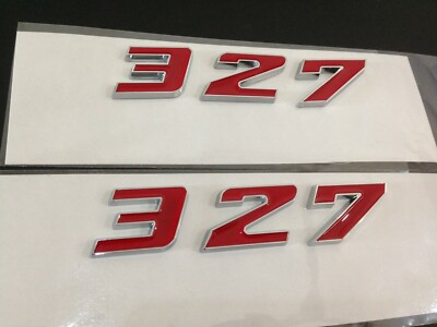 (2pcs) Chrome Red 327 Badge Emblem Trim 372 237 273 for Passenger ...