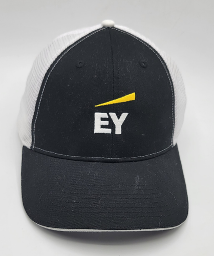EY Ernst & Young Baseball Cap Hat Black and White Mesh | eBay