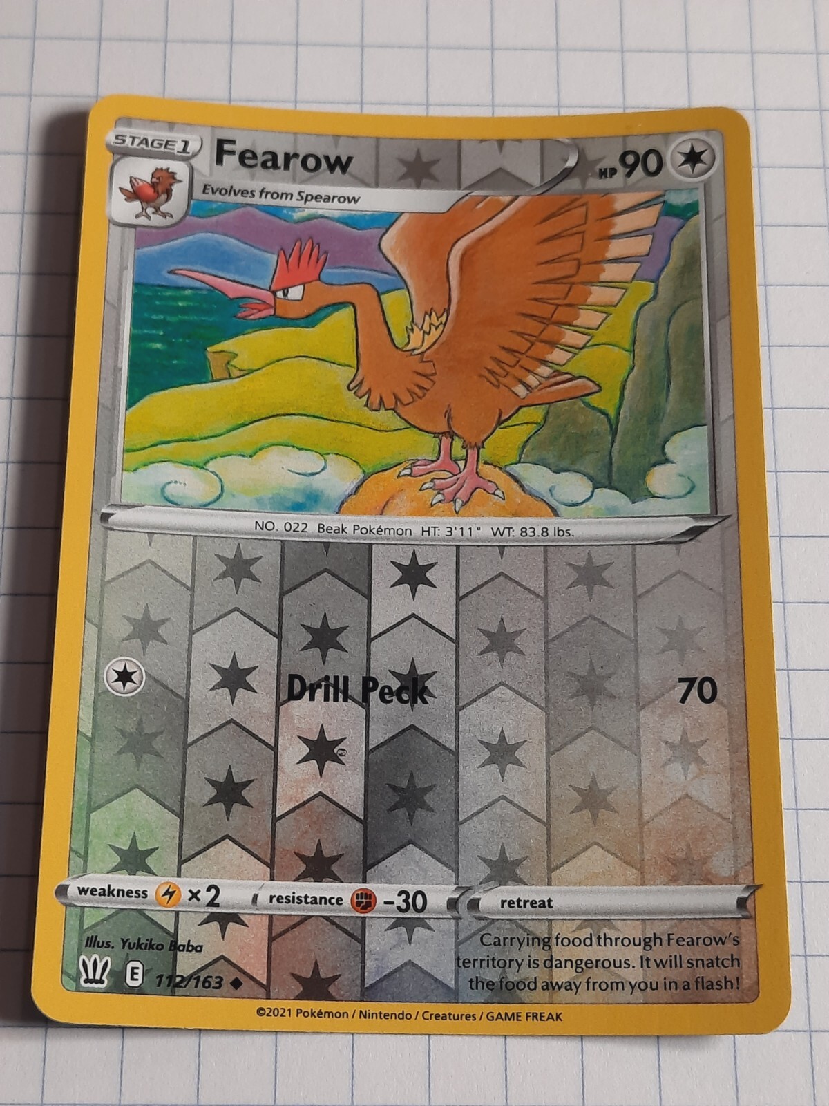 Pokémon TCG Fearow Sword & Shield - Battle Styles 112/163 Reverse Holo ...