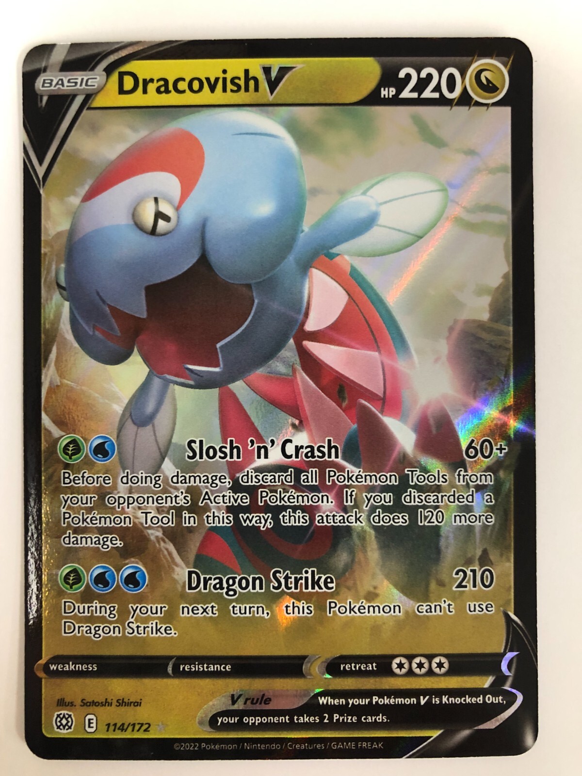 Pokemon Dracovish V SWSH09 Brilliant Stars 2022 NM Foil 114/172 Box 2 ...