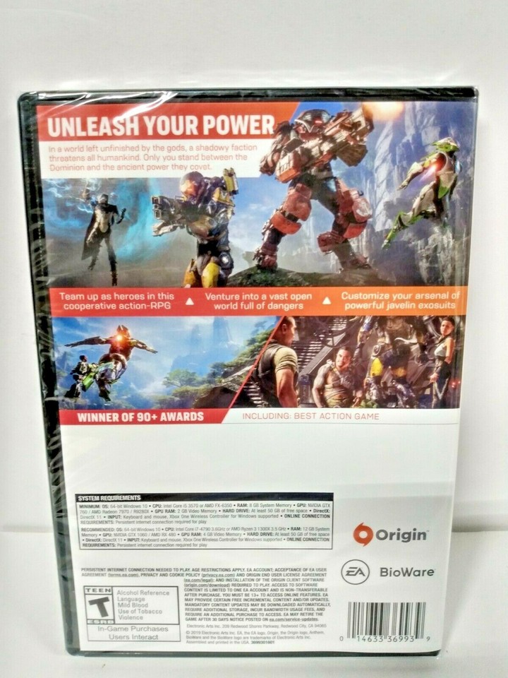 Anthem Standard Edition Video Game (PC, 2019) - Sealed 14633369939| eBay