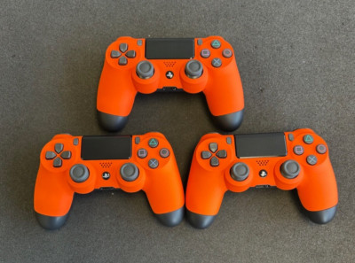Soft Touch Orange Playstation 4 Controllers Brand New, Lot Of Three ...
