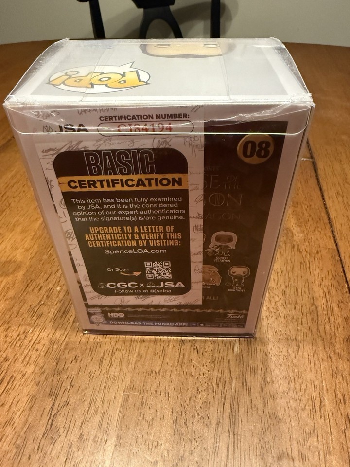 RHYS IFANS SIGNED OTTO HIGHTOWER FUNKO POP 08 HOUSE OF DRAGONS JSA ...