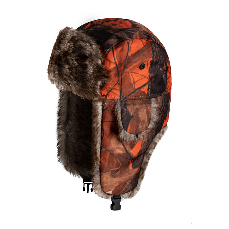 Men Winter Earflap Ski Cap Fur Warm Camo Hat Russian Trapper Trooper ...