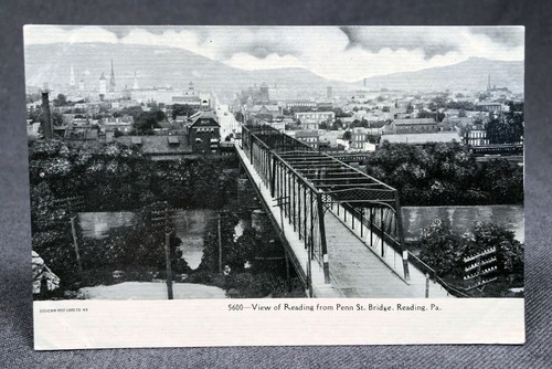 Reading from Penn Street Bridge Reading PA Antique Postcard PC View UDB ...