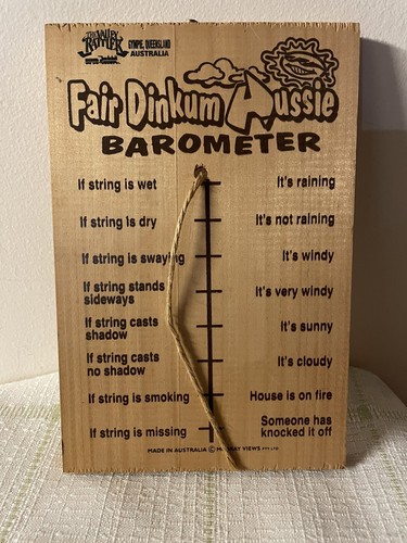 Vintage Kitsch Australia Fair Dinkum Aussie Barometer As Is Wooden | eBay
