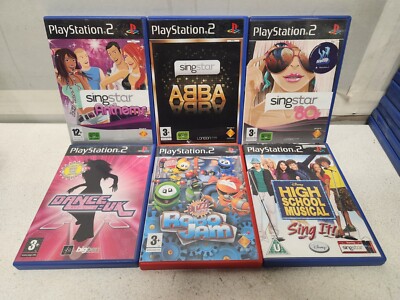 Bundle Of 6 PlayStation 2 PS2 Games Singstar Buzz Dance UK High School ...