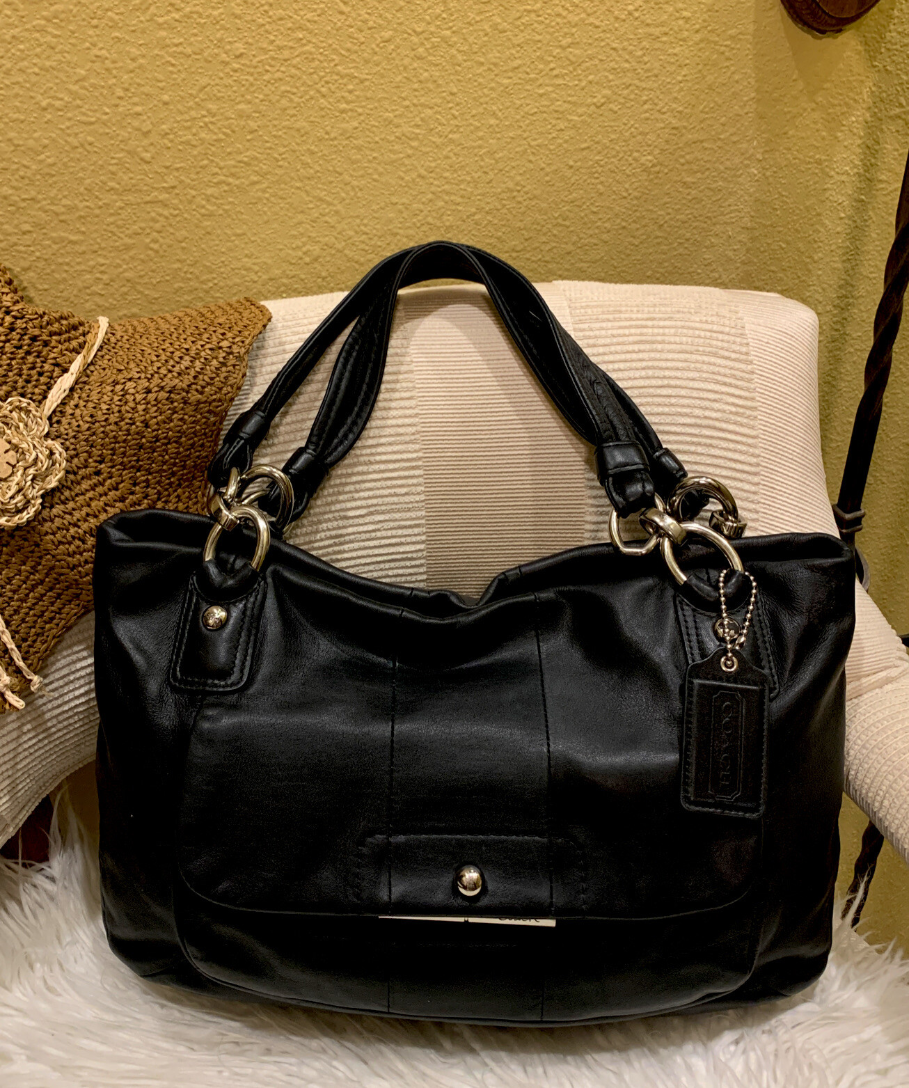 Coach Madison Abigail 18814 Metallic Silver Tone Blac… - Gem