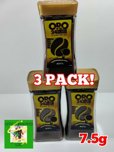 3 x 75g Café Oro 24 Kilates Microesferas Instant Coffee w/ Microspheres ...