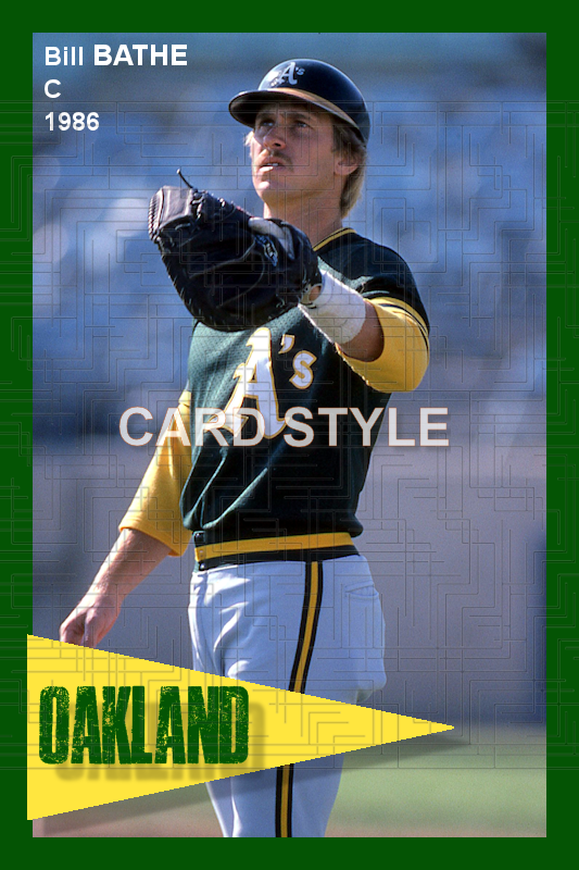 Bill Bathe - 1986 Oakland Athletics - choose a size - color print | eBay