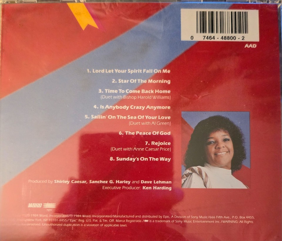 Sailin' by Shirley Caesar (CD, Apr-1992, Word/Epic) FAST SHIPPING FROM ...