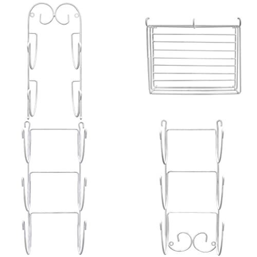 Wall Mount Metal Wire Towel Storage Shelf Organizer Rack Holder with 9 ...