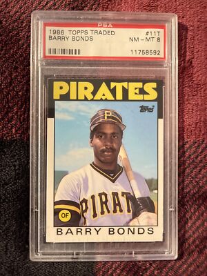 Barry Bonds 1986 Topps Trade Rookie 11T PSA 8 NM-MT Pirates Card ...