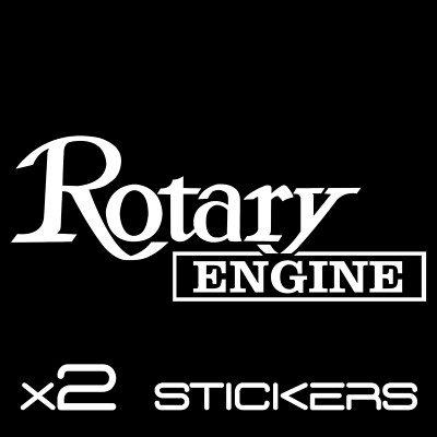 Mazda rotary engine CAR vinyl decal/stickers (x2) - white 1x 190mm & 1x ...