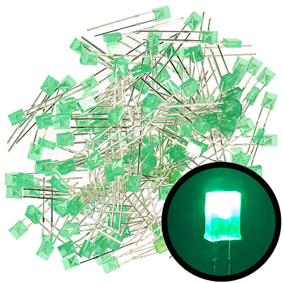 100 Pack Green Rectangular LED, Diffused Lens (5mm x 2mm x 7mm) | eBay